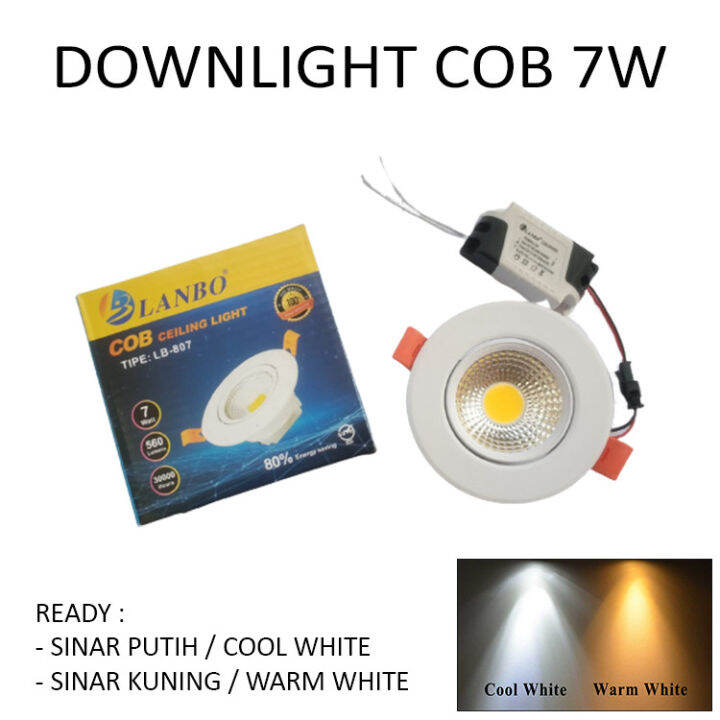 Lampu Downlight LED Spot Sorot kabinet Lemari / Plafon COB 5w - 7w | Lazada Indonesia