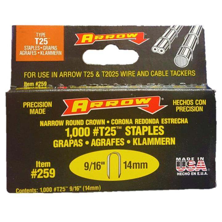 Arrow Gun Tacker Staple T25 9/16" 14mm 1000 Staples | Lazada PH