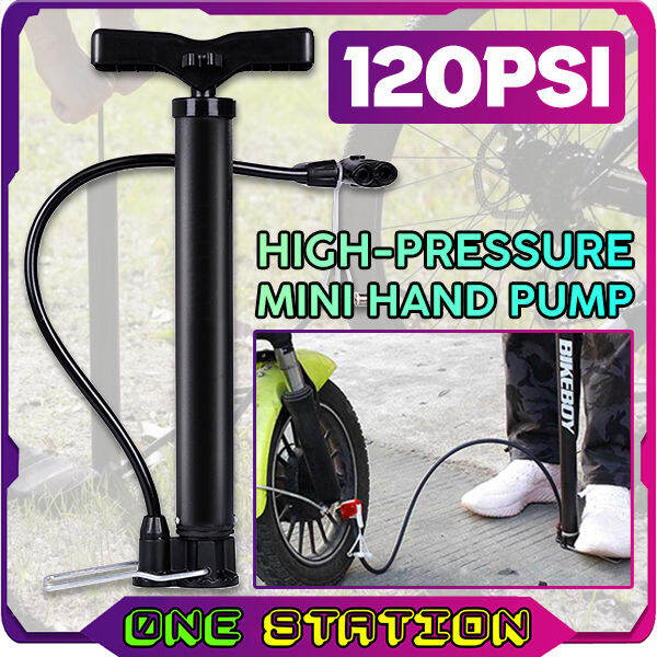 RANDOM COLOR 120PSI HIGH PRESSURE MINI HAND PUMP PORTABLE BICYCLE TYRE ...