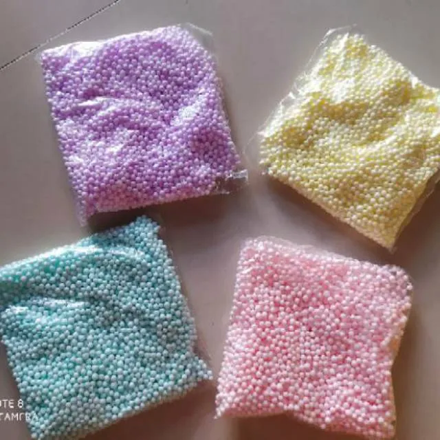 Biji Styrofoam warna warni / biji gabus untuk tambahan souvenir ...