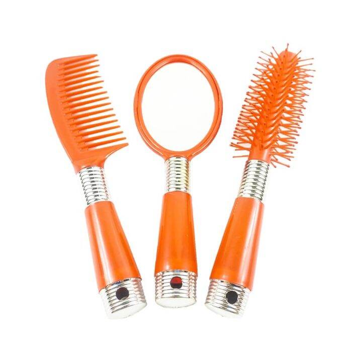 Hair Comb & Brush Set Plastic Massage Hairbrush, Mirror, Suklay | Lazada PH