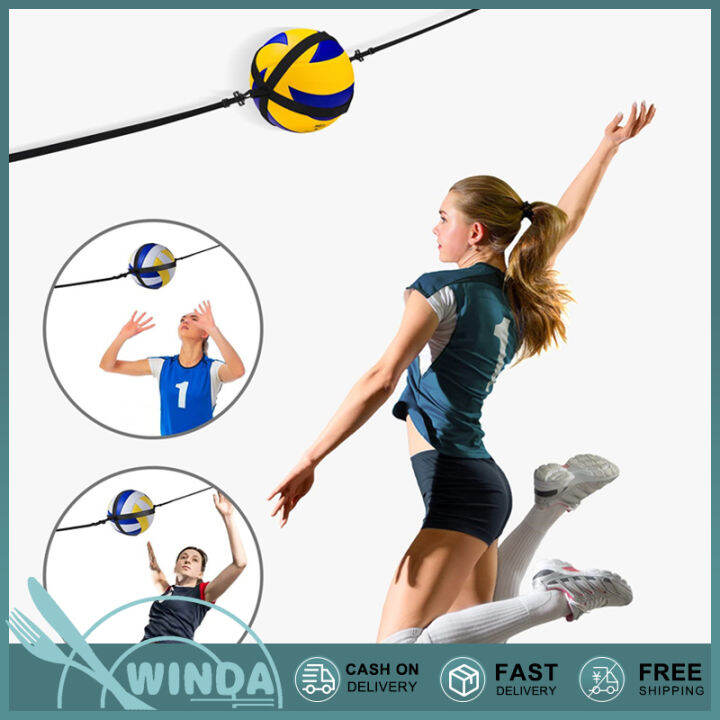 Winda Volleyball spike training with elastic rope passing trainer jump touch high hanging ball ...