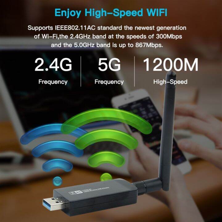 Dual Band 1200Mbps USB RTL8812AU Wireless AC1200 Wlan USB3.0 Wifi Lan ...