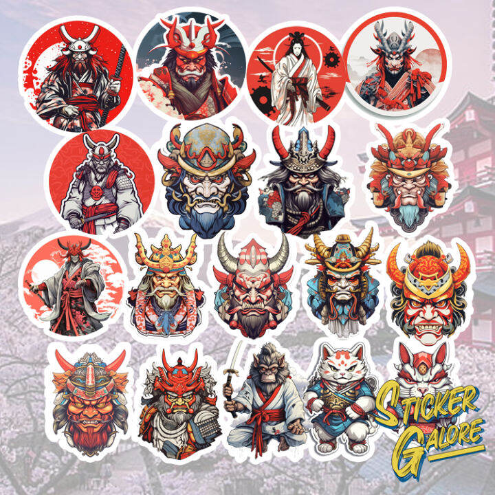 SHOGUNS AND SAMURAI STICKERS (WATERPROOF VINYL LAMINATED STICKERS ...