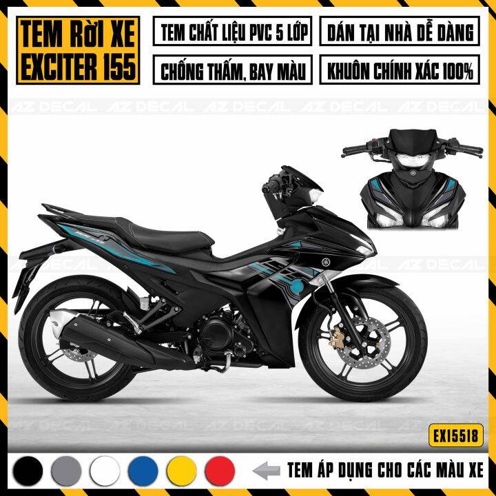 Tem Rời Xe Exciter 155 Mẫu 155ZR | EX15518 | Decal Chế Dán Ex155 Đẹp ...
