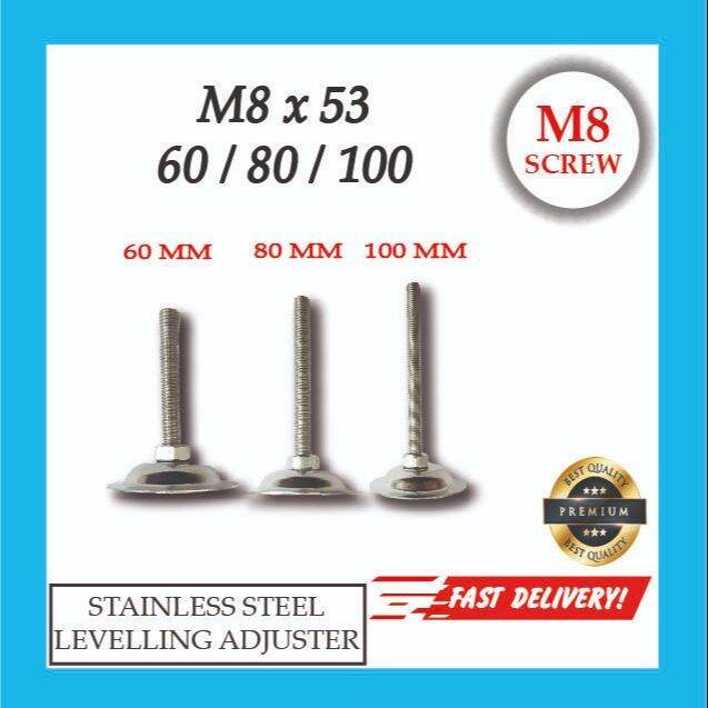 M8 ADJUSTABLE LEVELING STAND STAINLESS STEEL BASE FLOOR MOUNTED ...