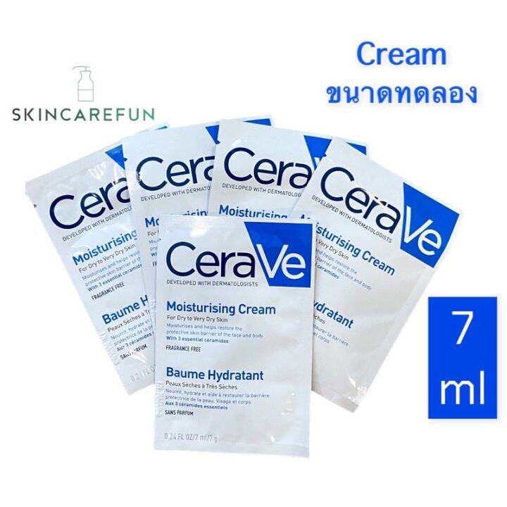 แท้/พร้อมส่ง) ขนาดทดลอง CERAVE Moisturising Cream Tester 7 ml. เซราวี ม ...