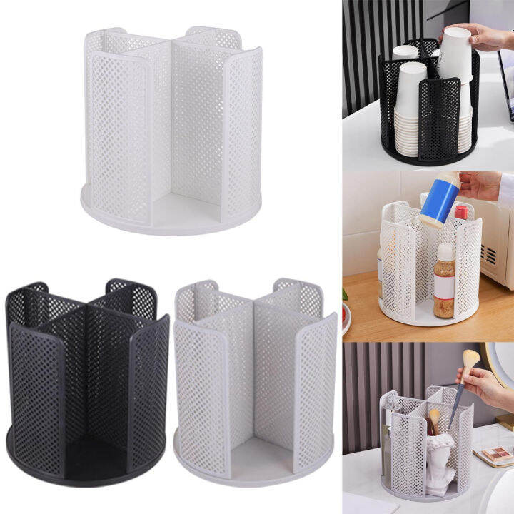 Cup Dispenser 360° Rotatable 4 Compartment Detachable Desktop Shelf ...