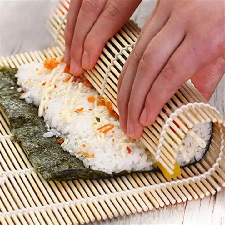 Sushi Rolling Bambu Roller Bahan Dapur Sushi Kimbap Maker Kit Mold DIY ...