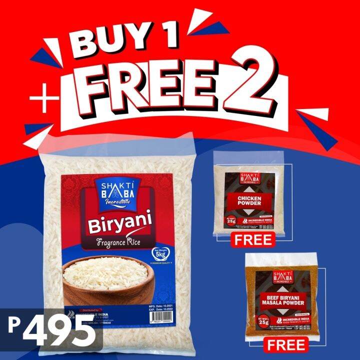 Shakti Baba Biryani Fragrance Rice 5 kg Buy 1 Get 2 Spices Free(This is ...