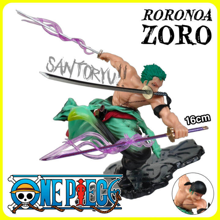 Action Figure ONE PIECE : RORONOA ZORO SANTORYU - Miniatur Pajangan ...