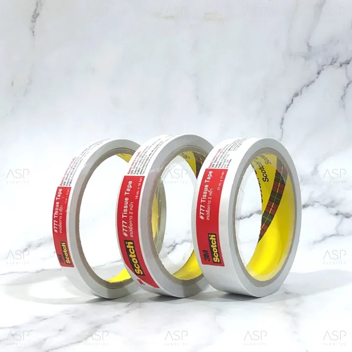 เทปกาวสองหน้าบาง 3M Scotch 777 เยื่อเทป (หน้ากว้าง 1/2, 3/4, 1 นิ้ว ...