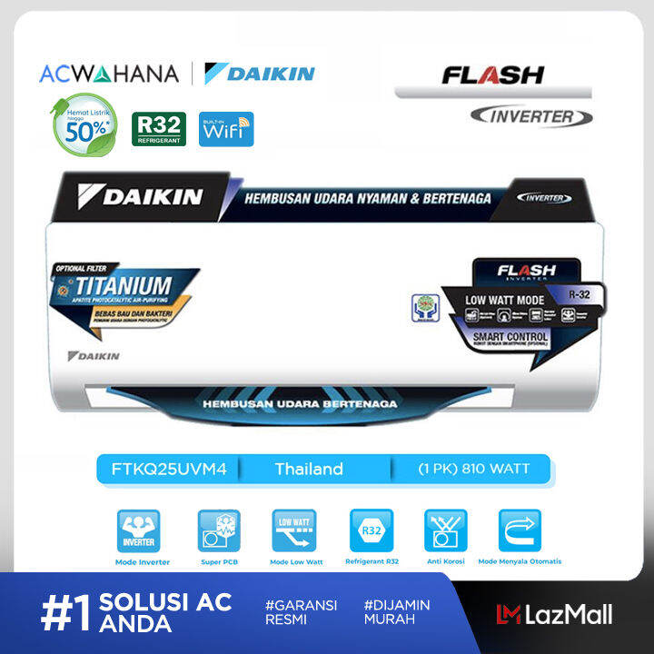 Daikin AC Flash Inverter Wall Mounted Split Thailand 1 PK - FTKQ25UVM4 ...