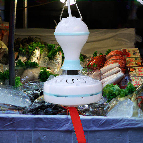 Hanging fly-catching speed connected with industrial-grade blower ...