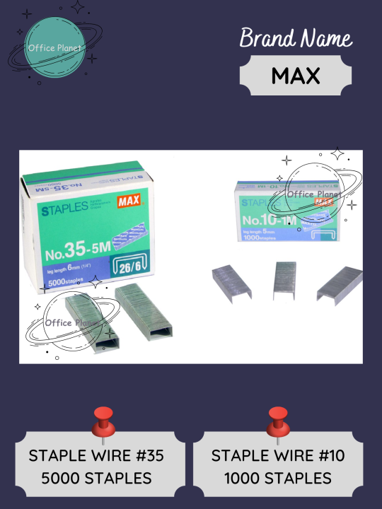 MAX Staple Wire #35 / #10 Sold Per Box | Lazada PH