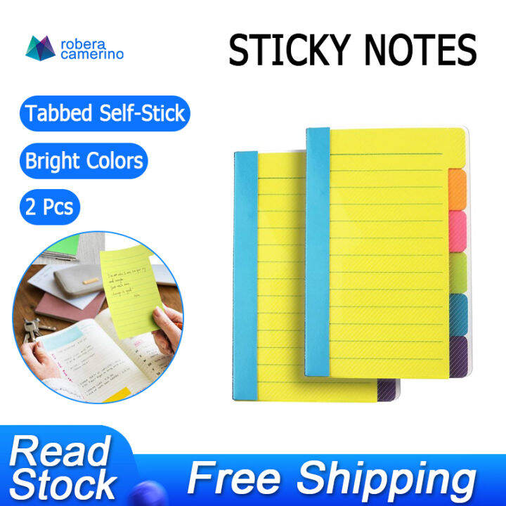 Sticky Notes Divider Sticky Notes Tabs ,Tabbed Self-Stick Lined Bright ...