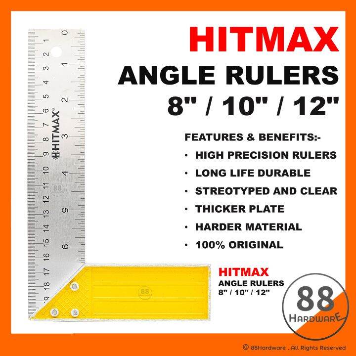 Heavy duty Hitmax siku / try square / carpenter tools / sesiku sudut ...