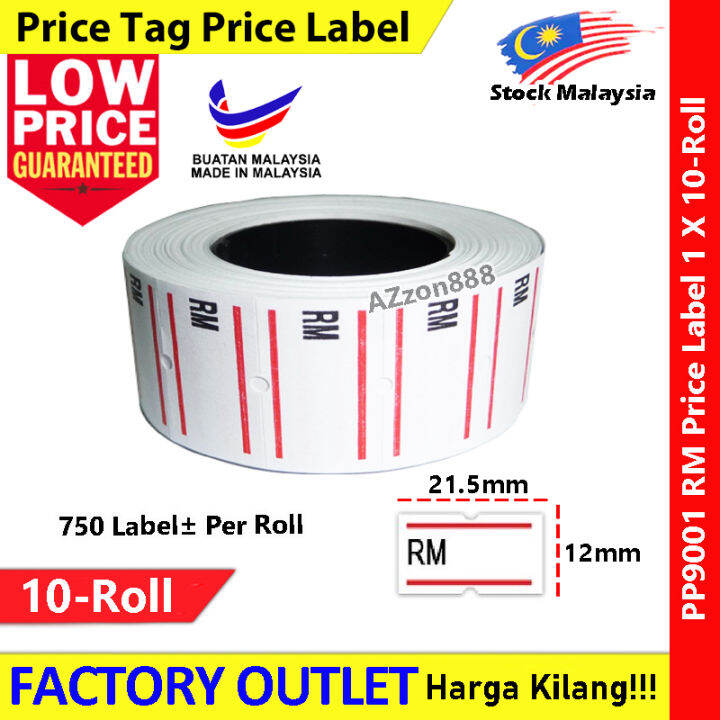 【10-Roll】 Price Tag Label Price Label For Price Labeller MX-5500 RM 1 X ...
