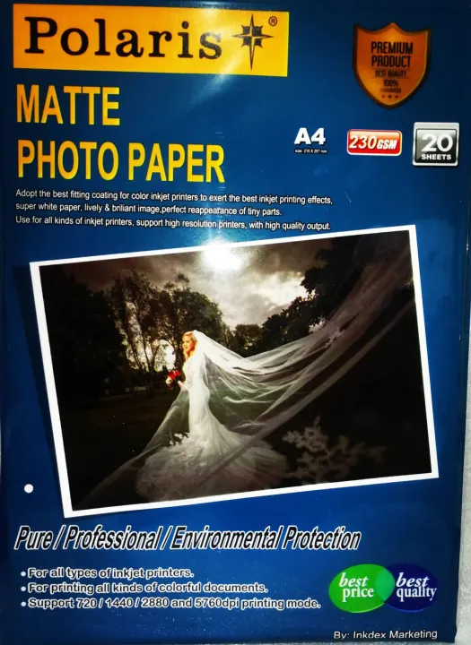 Polaris 230gsm Matte A4 Photo Paper | Lazada PH