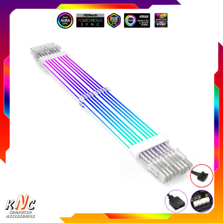 Dây Nguồn Nối Dài 16Pin VGA Led 5v ARGB PSU EXTENSION Sáng 4 Mặt Dây Chuẩn 18AWG - Hàng Fullbox ...