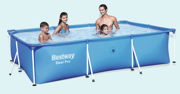 Bestway 56404 Steel Frame Swimming PoolAdult Family Size Swimming Pool ...