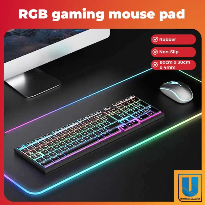 RGB plant rubber gaming mouse pad extra large luminous 80cm x 30cm x ...