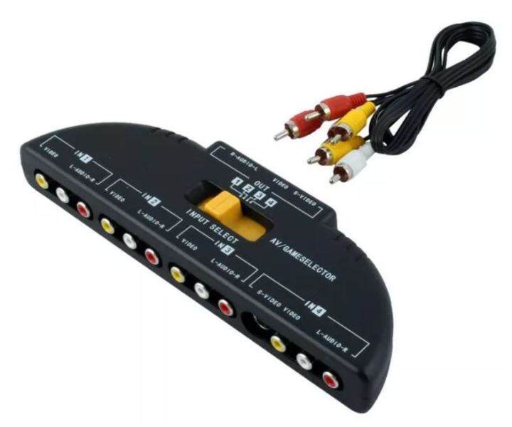 4 In 1 Out AV RCA Switch Box AV Audio Video Signal Switcher Splitter 4 ...
