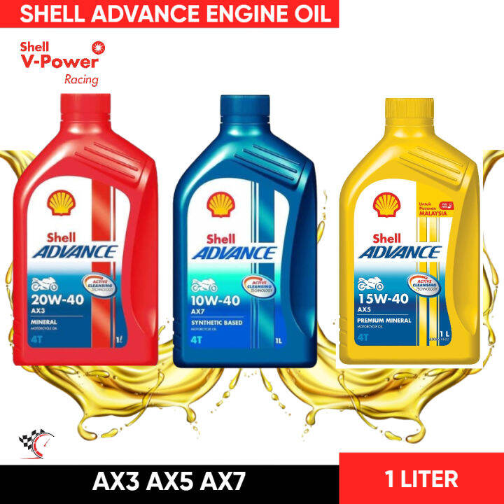 Shell Advance Premium Mineral Motorcycle Engine Oils 4T Ax3 Ax5 Ax7 1Liter | Lazada PH