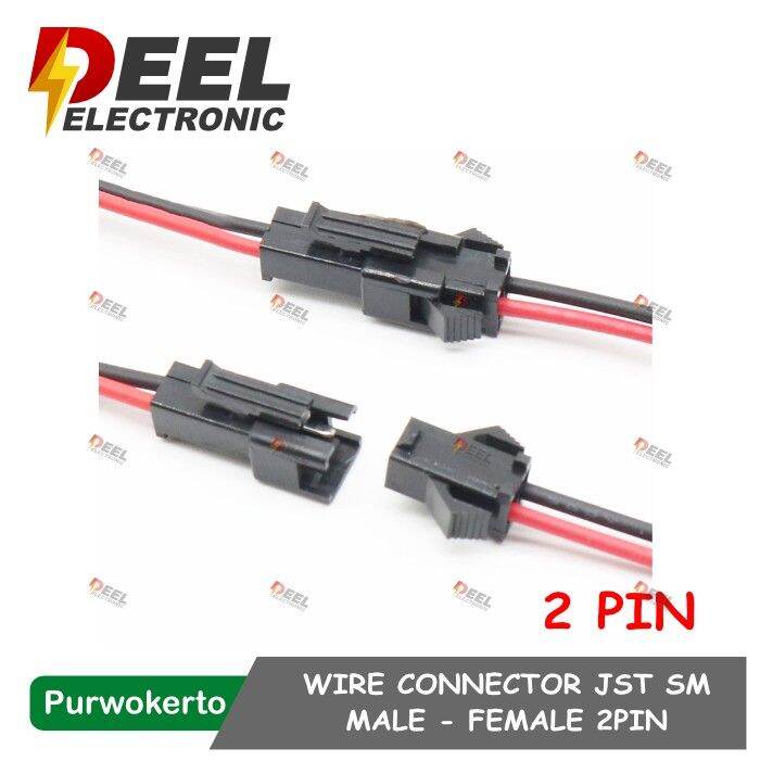 SOKET TERMINAL JST SM 2P JANTAN BETINA PLUG SOCKET WIRE CONNECTOR 2PIN ...