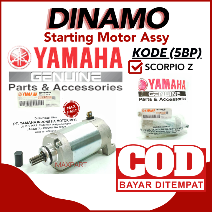 DINAMO STARTER 5BP STARTING MOTOR ASSY STATER START YAMAHA SCORPIO Z ...