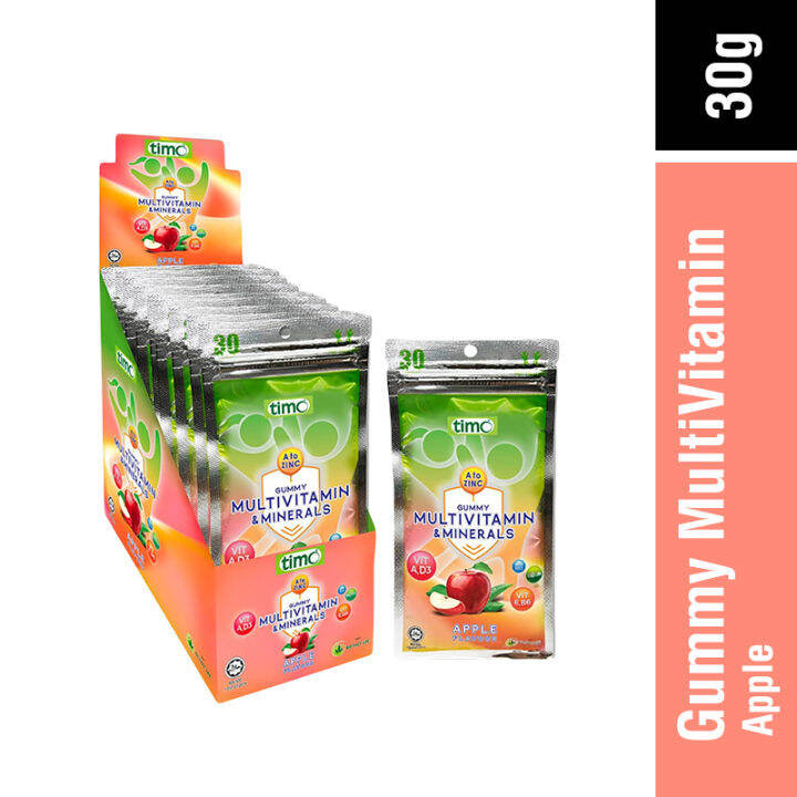 TIMO GUMMY MULTIVITAMIN & MINERALS 30G (APPLE) | Lazada