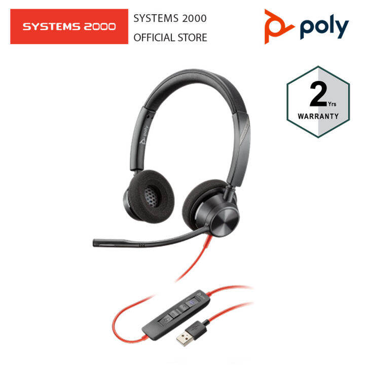 POLY BLACKWIRE 3320, USB-A STEREO USB HEADSET | Lazada.co.th