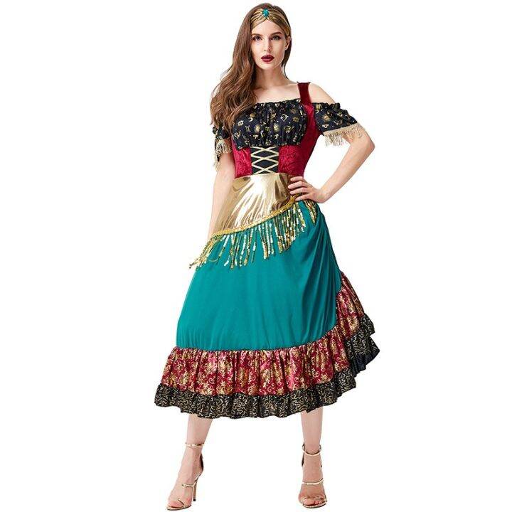 Gypsy Costume for Women Halloween Fortune Teller Cosplay for Adult ...