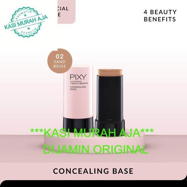 Pixy UV Whitening Concealing Base - 02 Sand Beige (4 Beauty Benefits) ORIGINAL | Lazada Indonesia