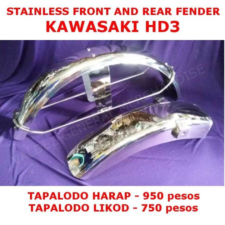Kawasaki HD3 Fender Tapalodo Stainless universal cover raincoat motor ...