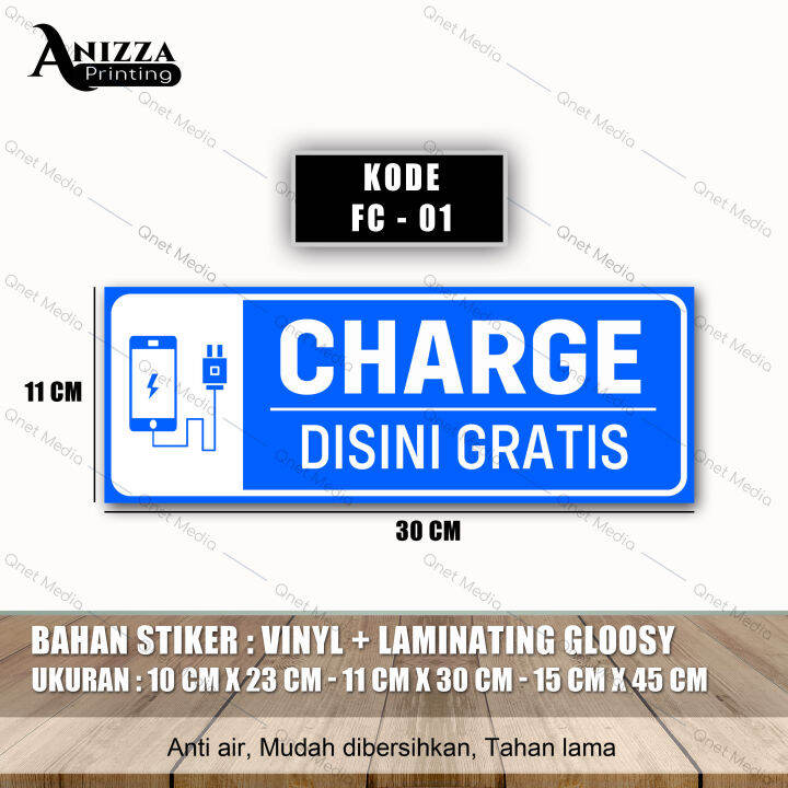 STIKER FREE CHARGE DISINI GRATIS | BAHAN VINYL + LAMINASI GLOSSY ...
