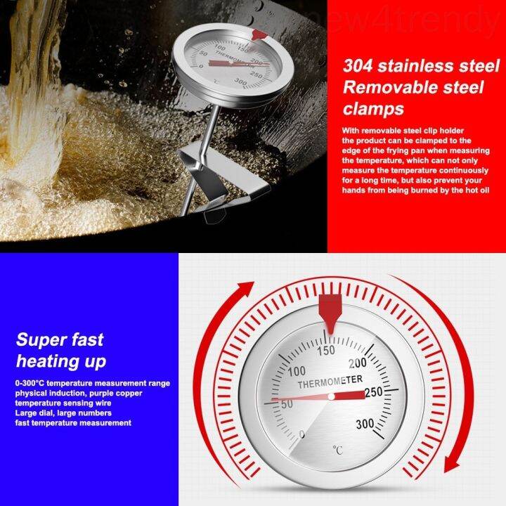 Stainless Steel Frying Cooking Thermometer Food Meat BBQ Grill ...