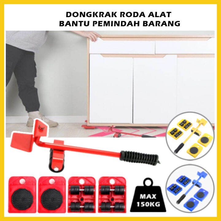 Dongkrak Alat Bantu Angkat Barang Max 150Kg / Tuas dan Alas Roda Pindah ...