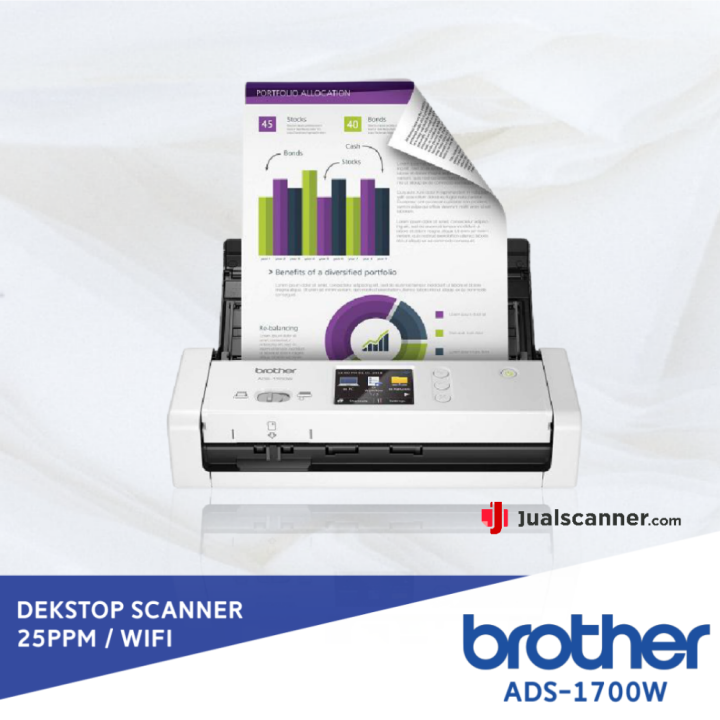 Scanner Brother ADS-1700W ADF - 25 Lembar/Menit - (A4/Legal/Folio ...