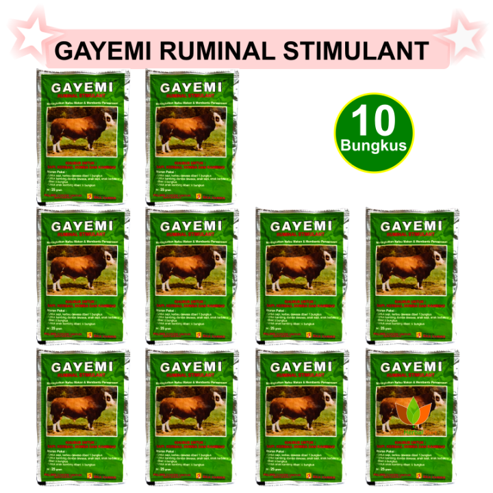 10 BUNGKUS JAMU GAYEMI RUMINAL STIMULANT EKA FARMA OBAT VITAMIN ...