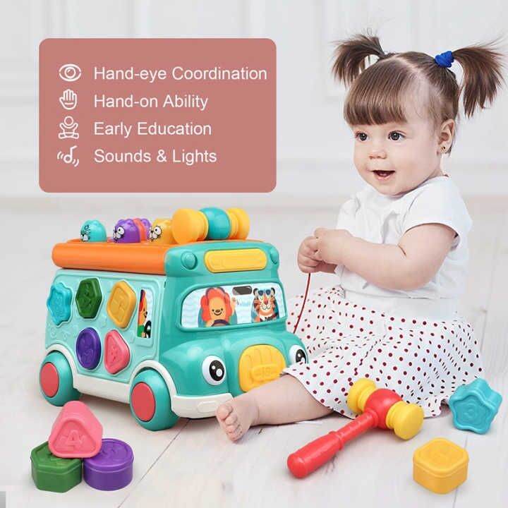 Mambobaby Musical Blocks Educational Learning Baby Toy Vehicle Push ...