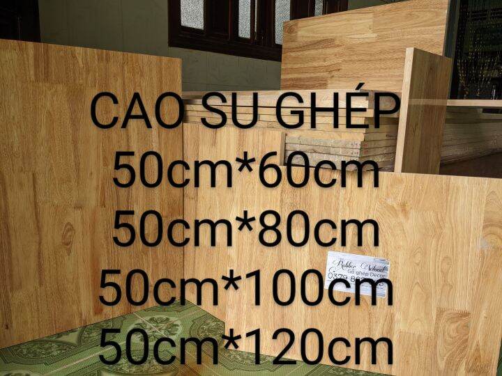 Gỗ làm kệ - mặt bàn gỗ ghép cao su rộng 50cm dài 60cm - 80cm - 100cm ...
