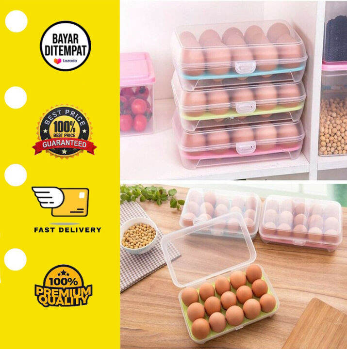 🔥Termurah 🔥 Tempat Box Telur 15 Lubang Sekat (Kotak dengan sekat khusus ...