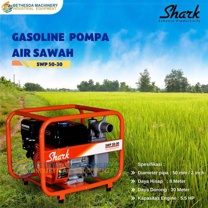 Mesin Pompa Air Shark 2 inch - SWP 50-30 Pompa Alcon Irigasi 5,5 HP ...