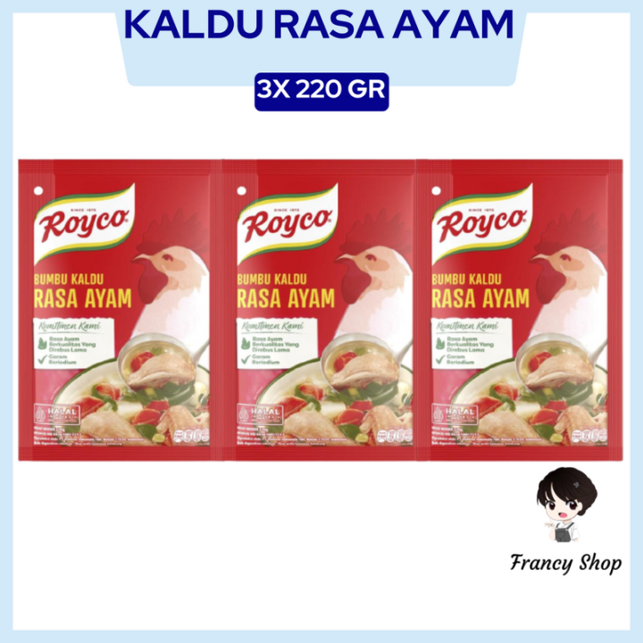 Paket Murah Royco Bumbu Kaldu Penyedap Rasa Ayam 220 gr x3 Pcs | Lazada Indonesia
