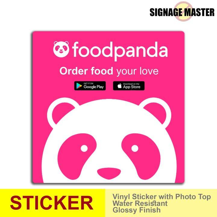Food Panda Delivery Sticker for Glass Doors -Vinyl Sticker with Photo ...