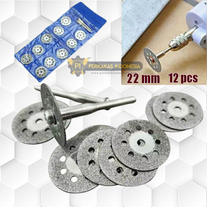 Mata Potong Mini Grinder Batu Diamond SET 12pcs Saw Blade Cutting Wheel ...