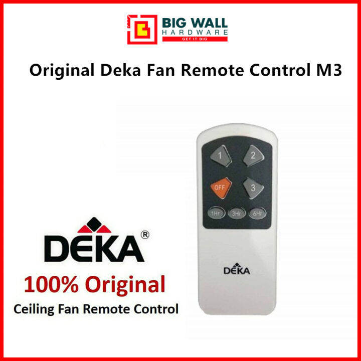 Original Deka Ceiling Fan 3 Speeds Remote Control M3/MS16 With Timer ...
