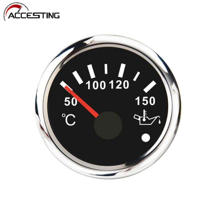 Boat Car Oil Temperature Gauge 50~150 Celsius Oil Temp Gauge With Red ...