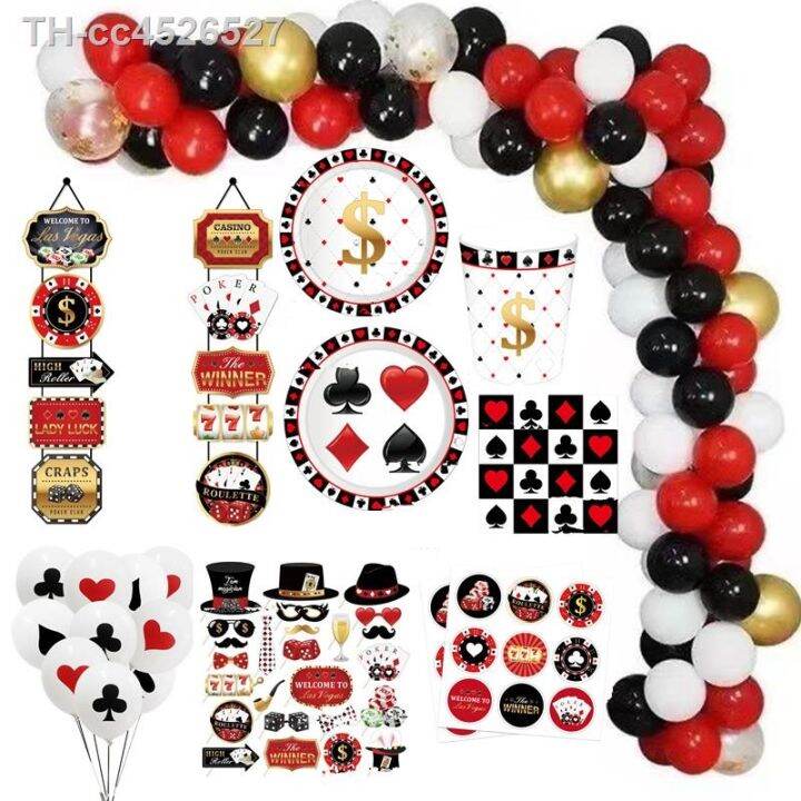 Casino Decorations Playing Card Theme Birthday Supplies Plate Cup Adult ...
